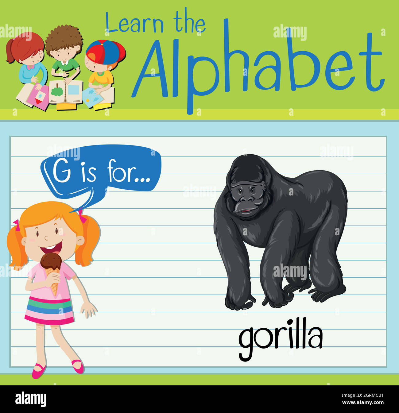 Flashcard letter G is for gorilla Stock Vector Image & Art - Alamy