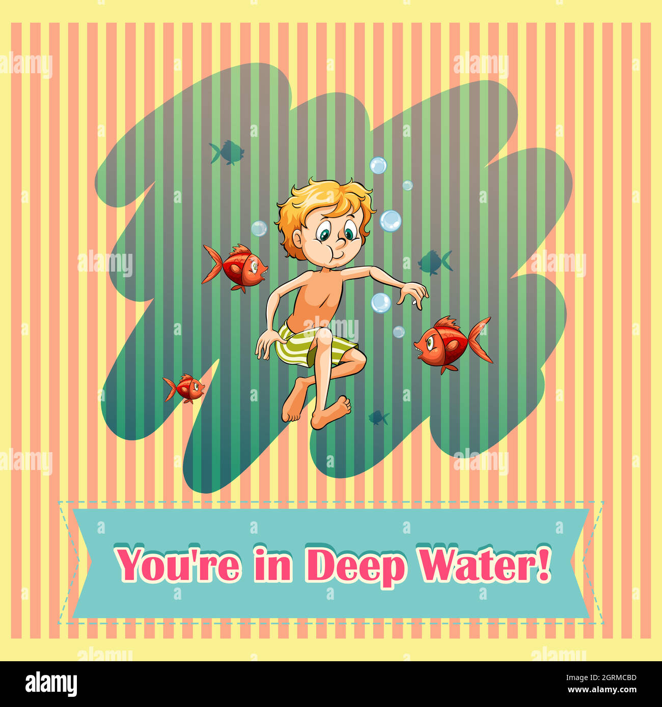 Idiom Youre In Deep Water Stock Vector Image And Art Alamy