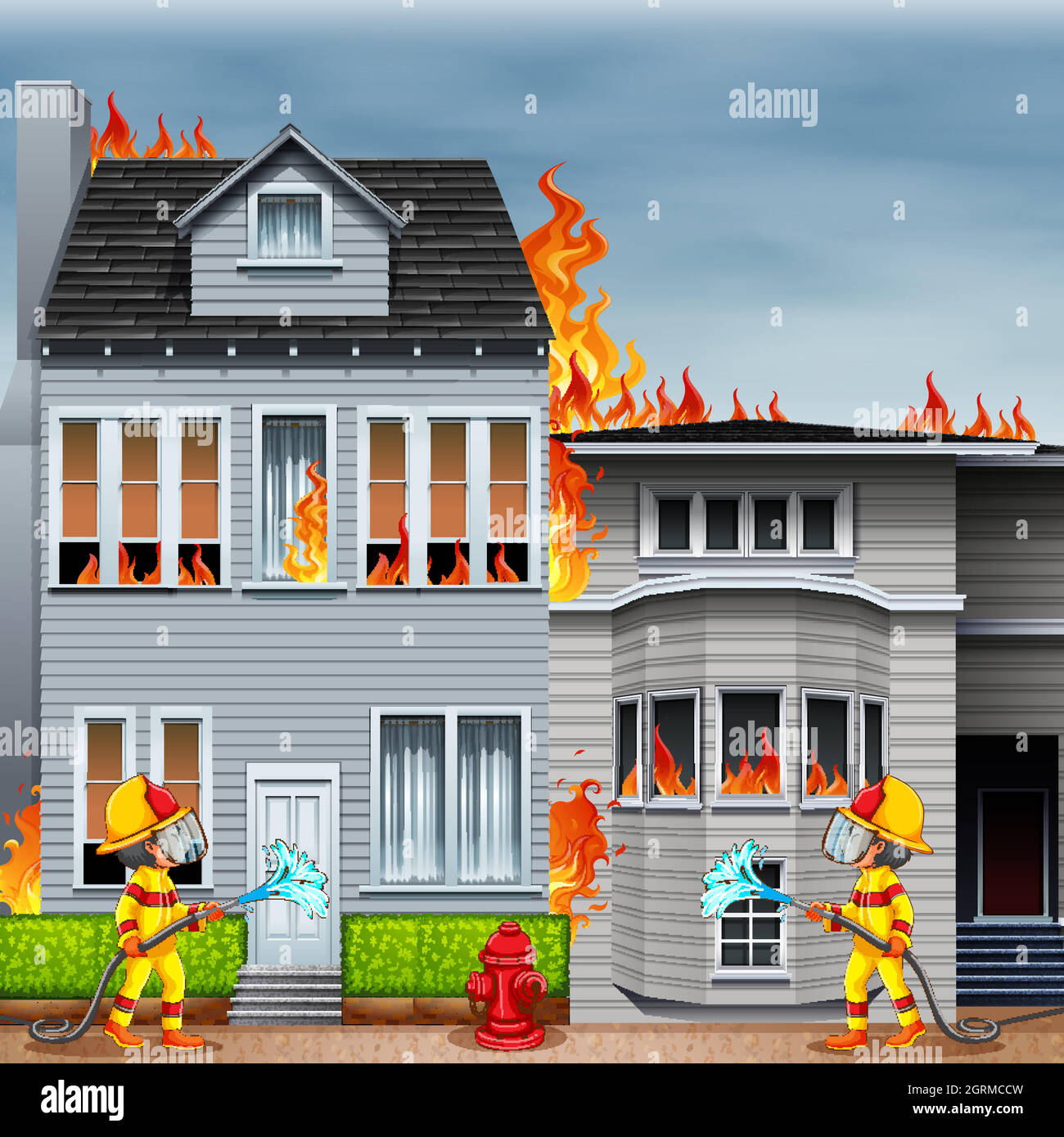 Fire accident scene Stock Vector Images - Alamy