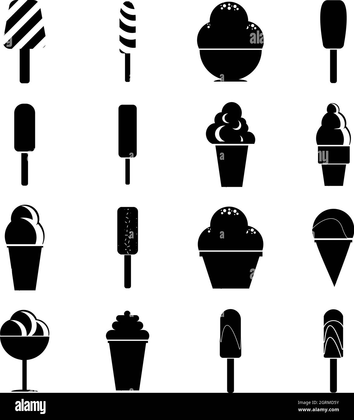 Different ice cream icons set, simple style Stock Vector Image & Art ...