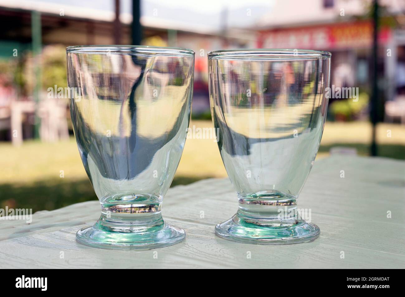 Two empty glasses Stock Photo - Alamy