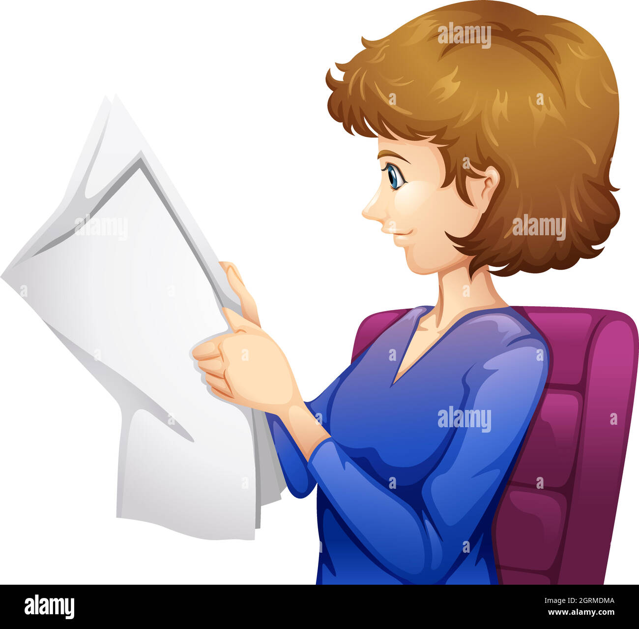 Woman reading report Stock Vector Images - Alamy