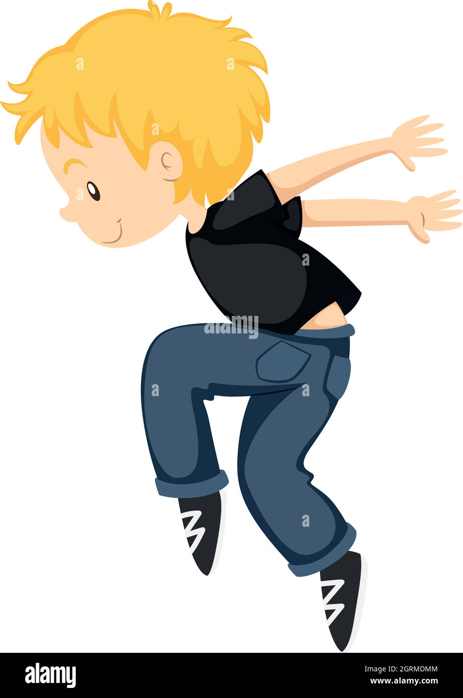 Happy boy going to jump Stock Vector Image & Art - Alamy