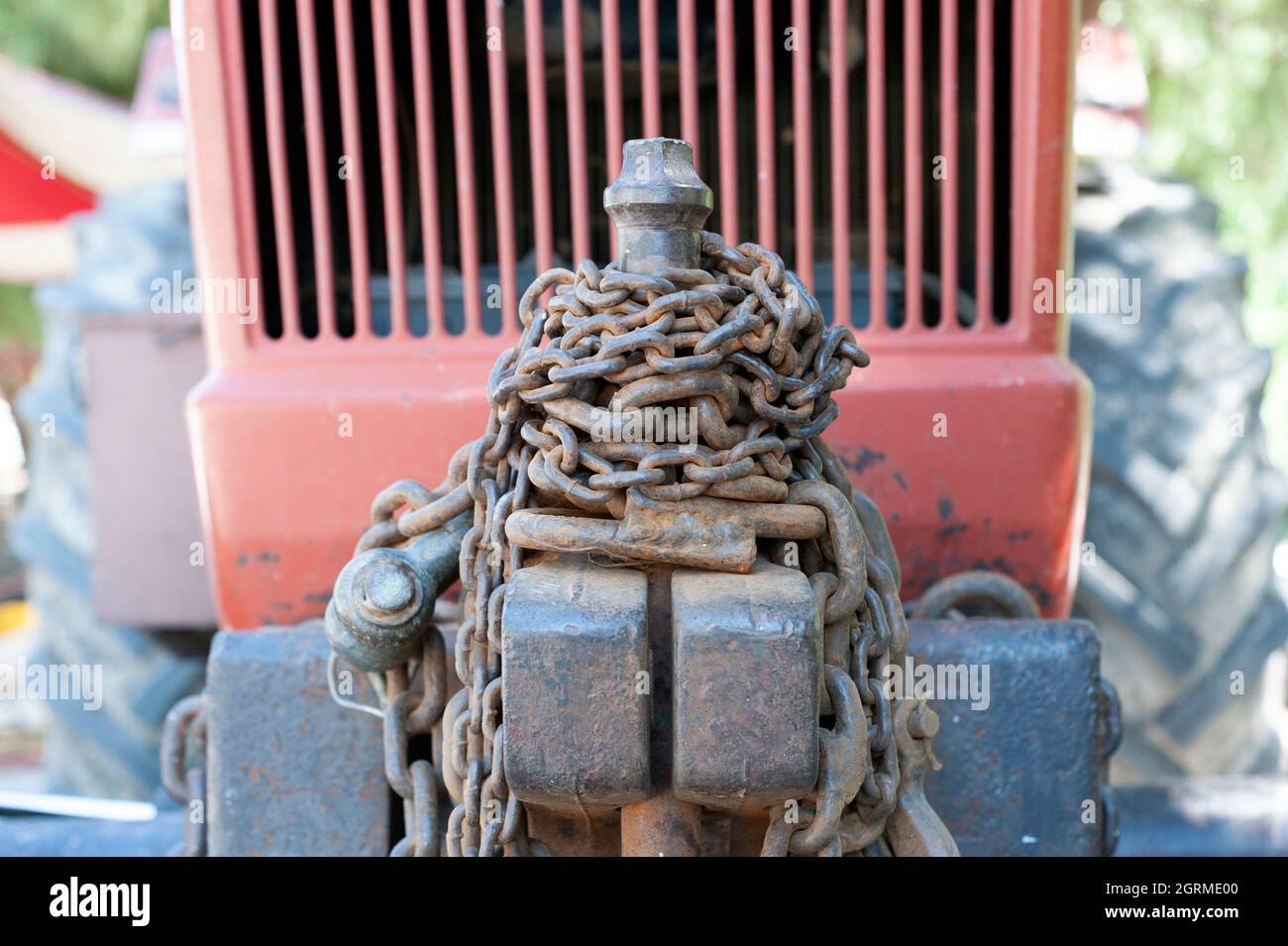 Old vehicle, scrap vehicle, worn tire, backhoe loader Stock Photo - Alamy