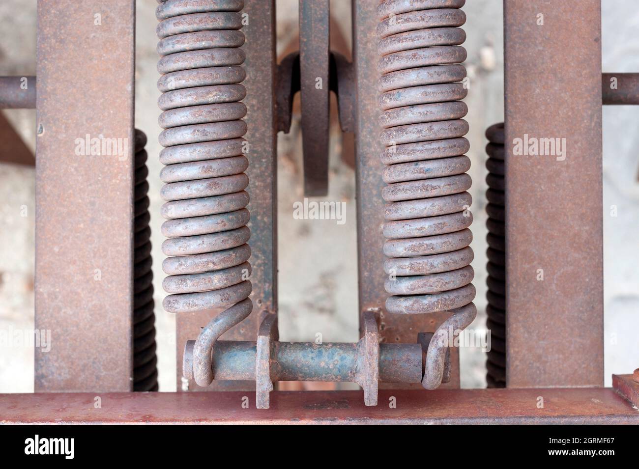 Rusty machine springs Stock Photo - Alamy