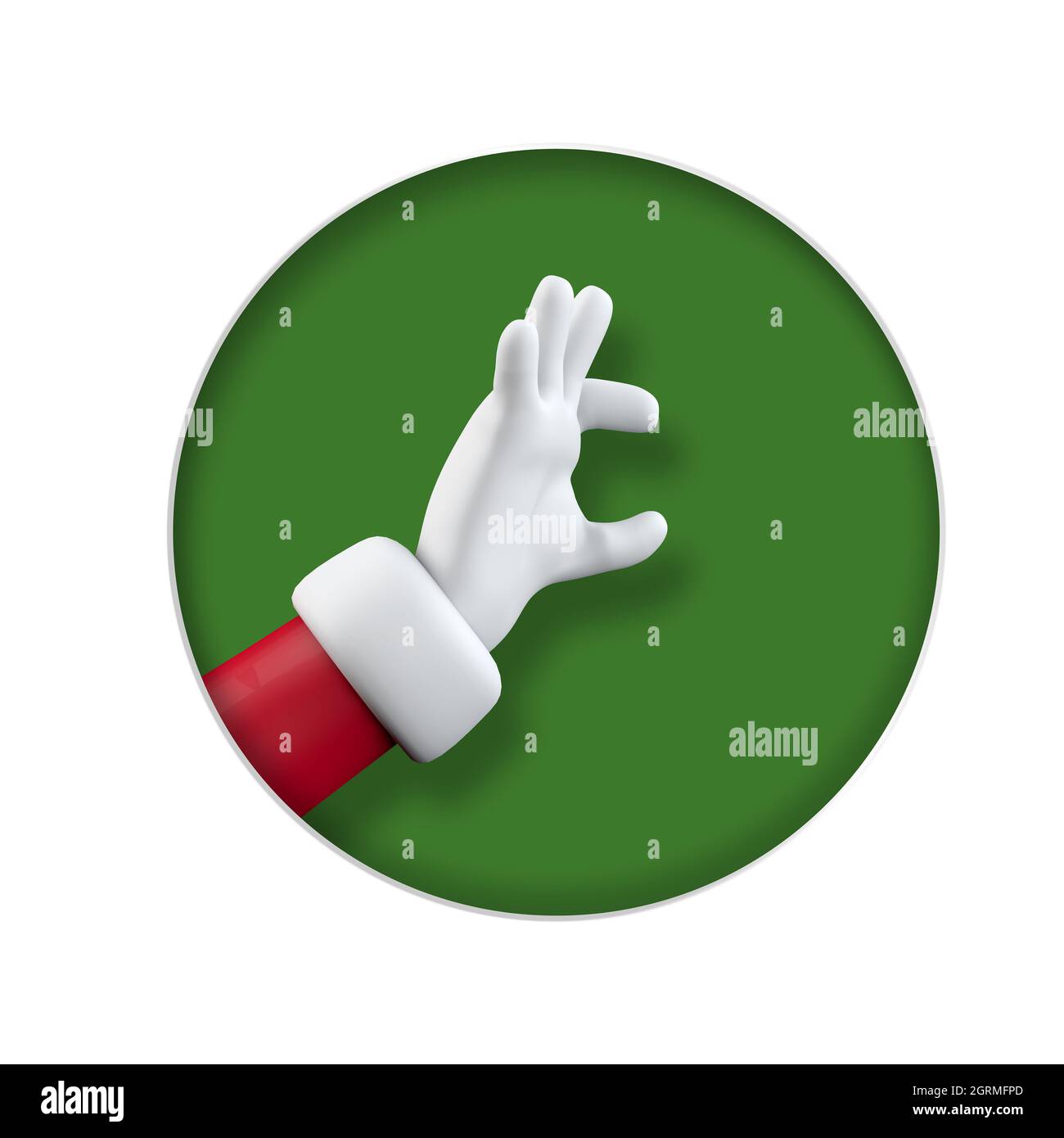 Santa Claus holding hand sign festive cartoon Christmas character arm ...