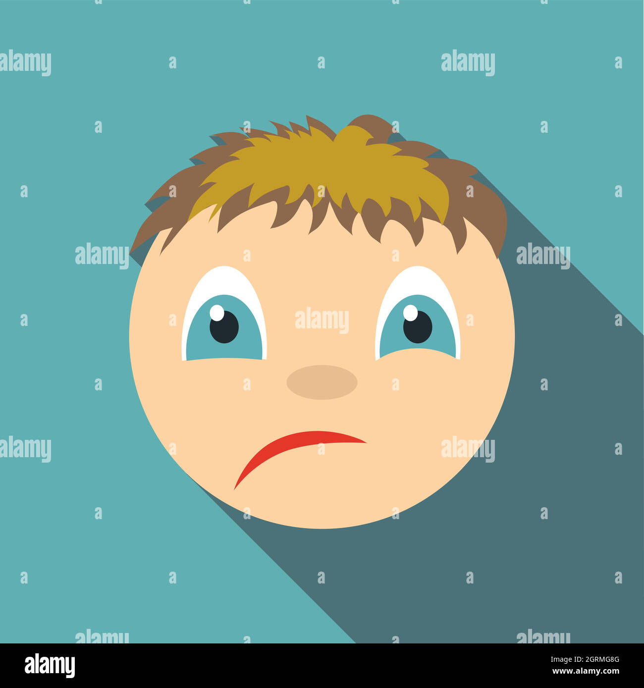 Sad icon, flat style Stock Vector Image & Art - Alamy