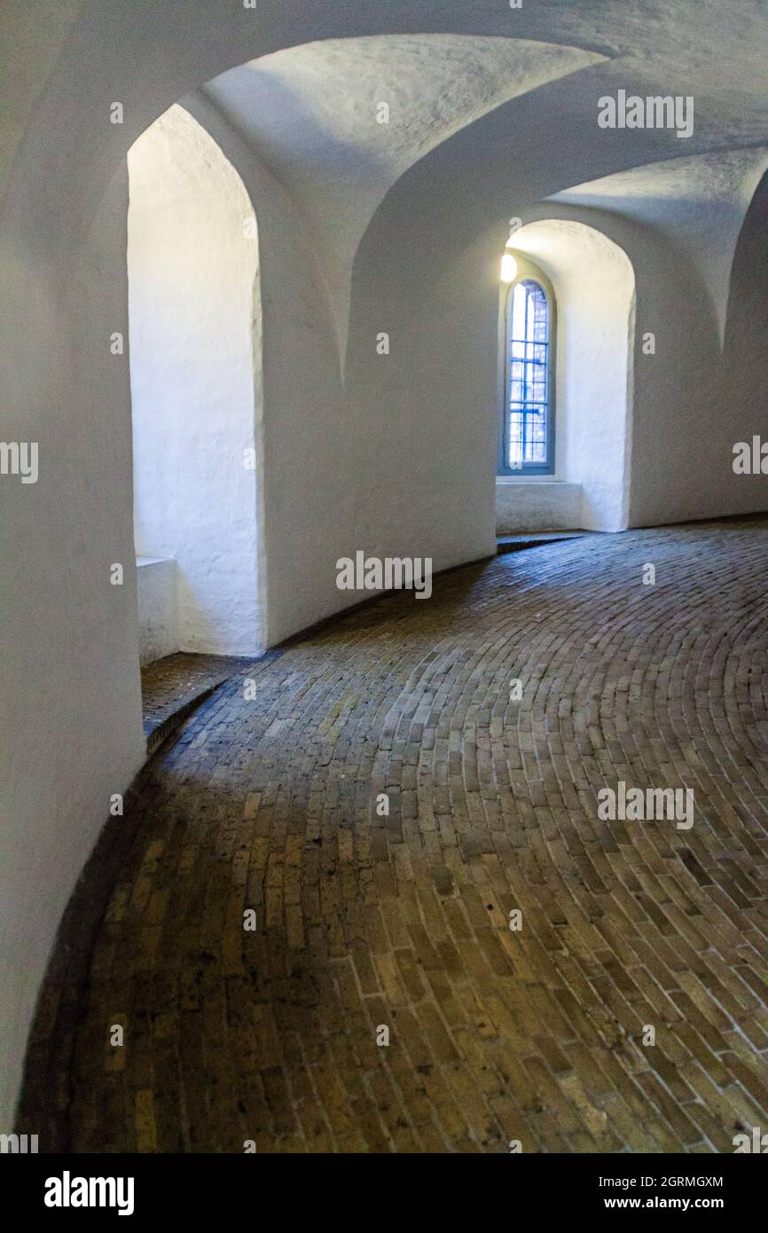 Spiral ramp of the Round tower in Copenhagen, Denmark Stock Photo - Alamy
