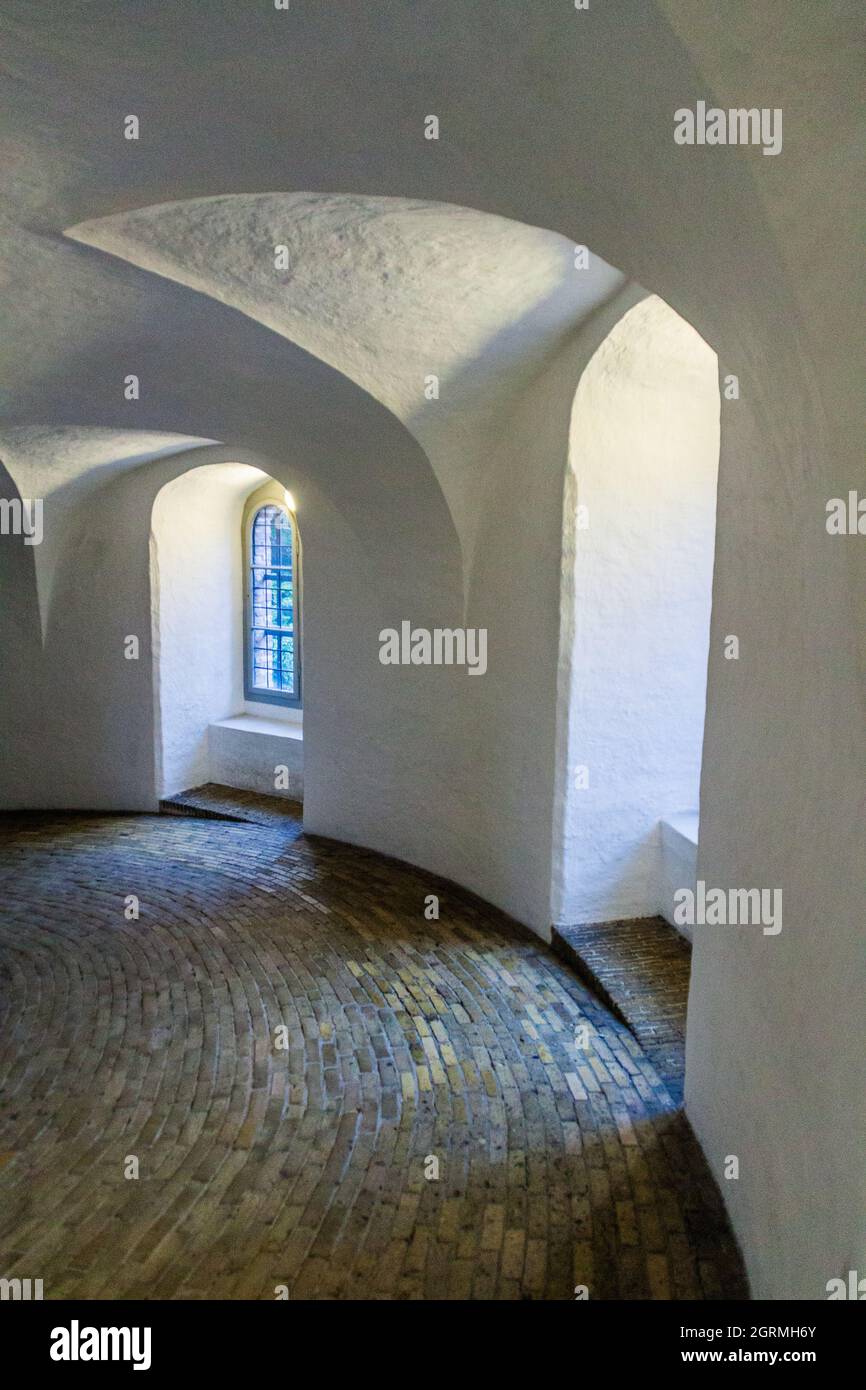 Spiral ramp of the Round tower in Copenhagen, Denmark Stock Photo - Alamy