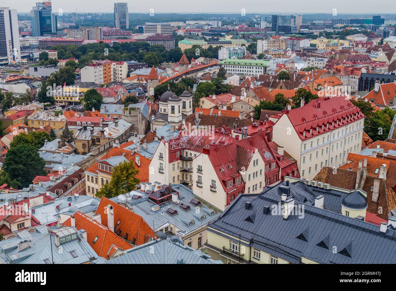 Aerial view of the Old Town in Tallinn, Estonia Stock Photo - Alamy