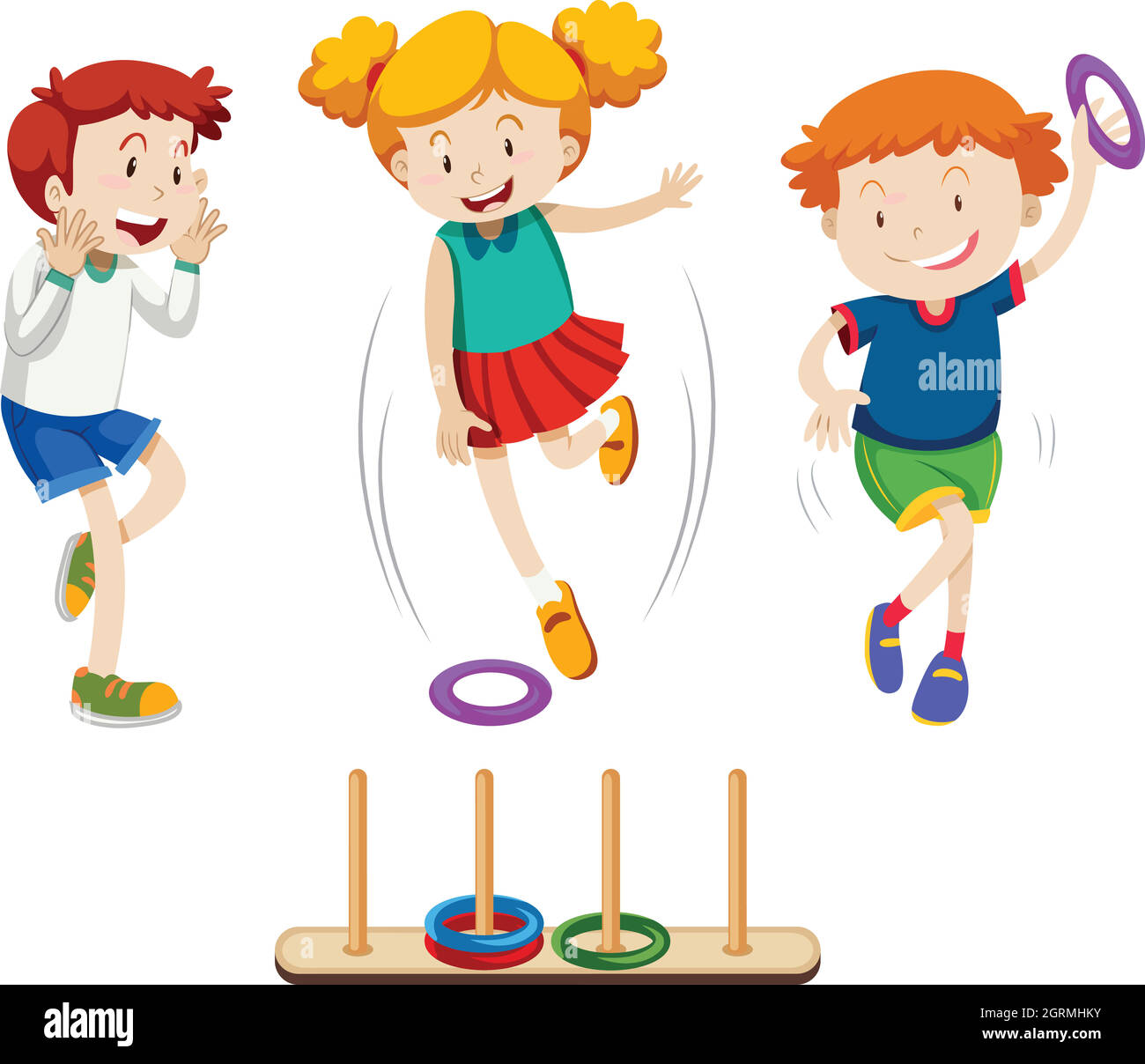 Children playing ring toss Stock Vector Image & Art - Alamy