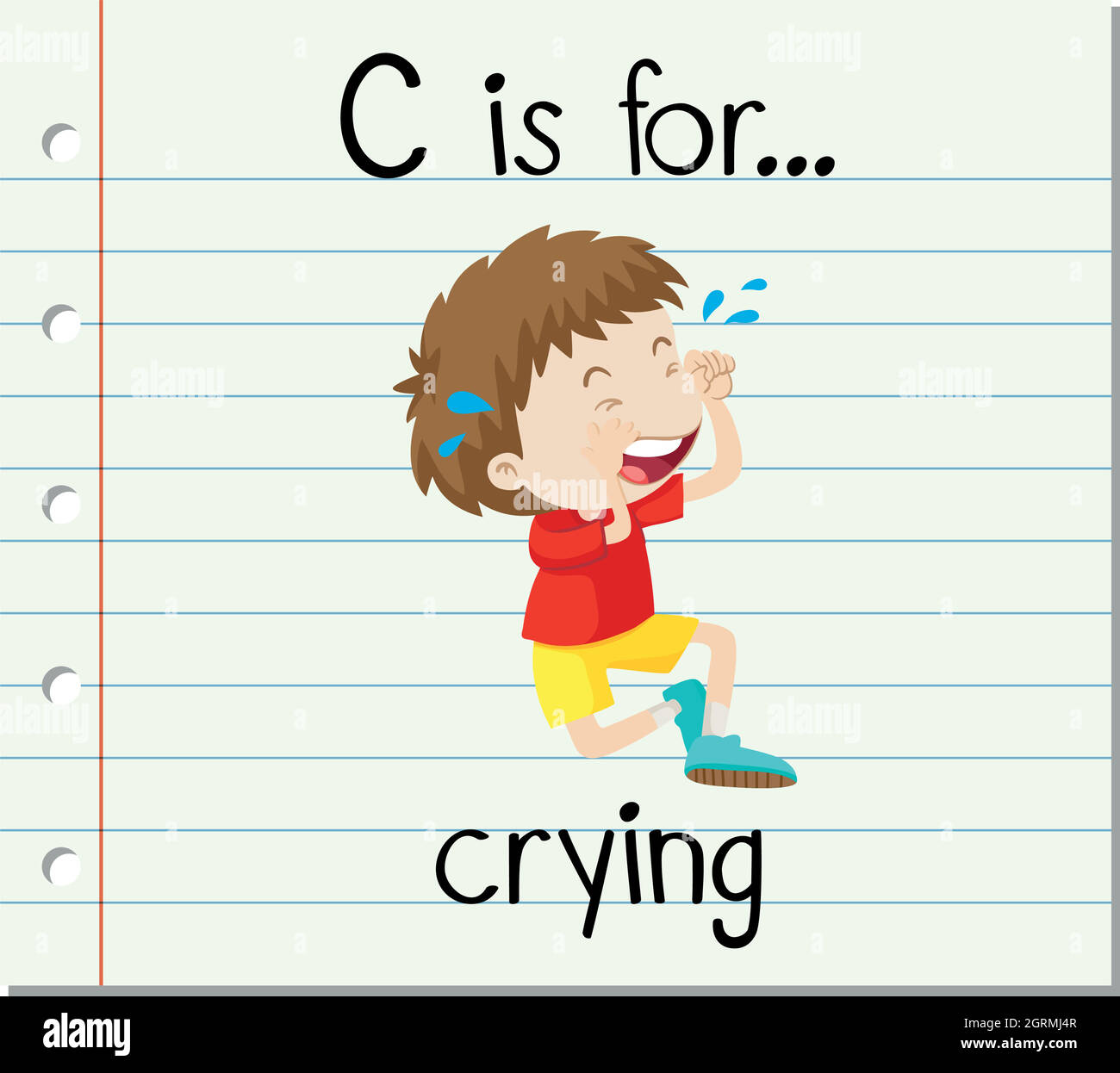 Flashcard letter C is for crying Stock Vector Image & Art - Alamy