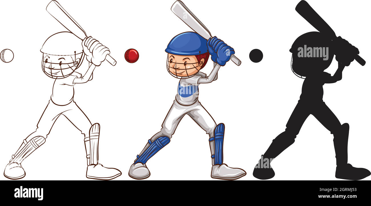 Sketches of a man playing baseball Stock Vector Image & Art - Alamy