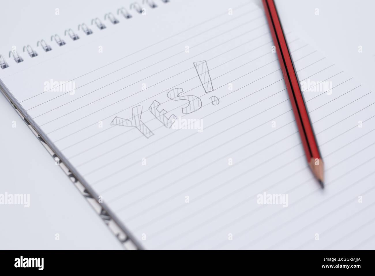 Notepad and pencil with NO! written in capital letters Stock Photo - Alamy