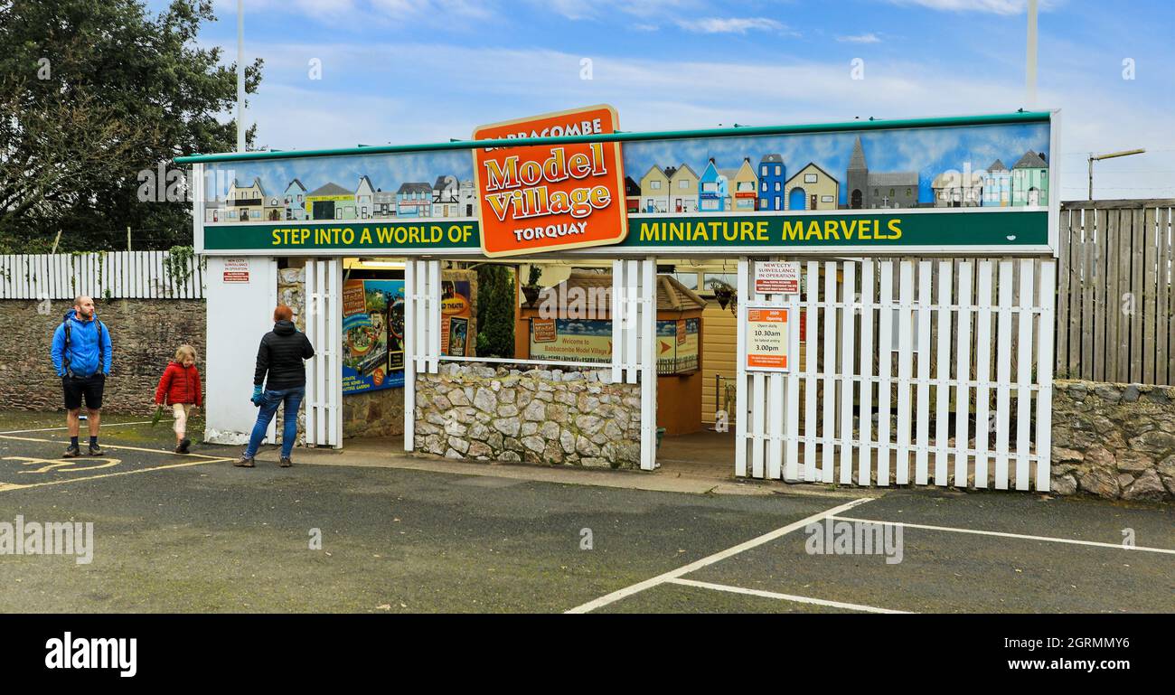 The entrance to Babbacombe Model Village, Babbacombe, Torquay, Devon ...