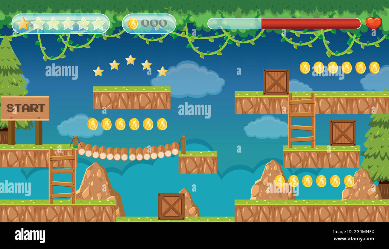 A Jungle Jumping Game Template Stock Vector Image & Art - Alamy