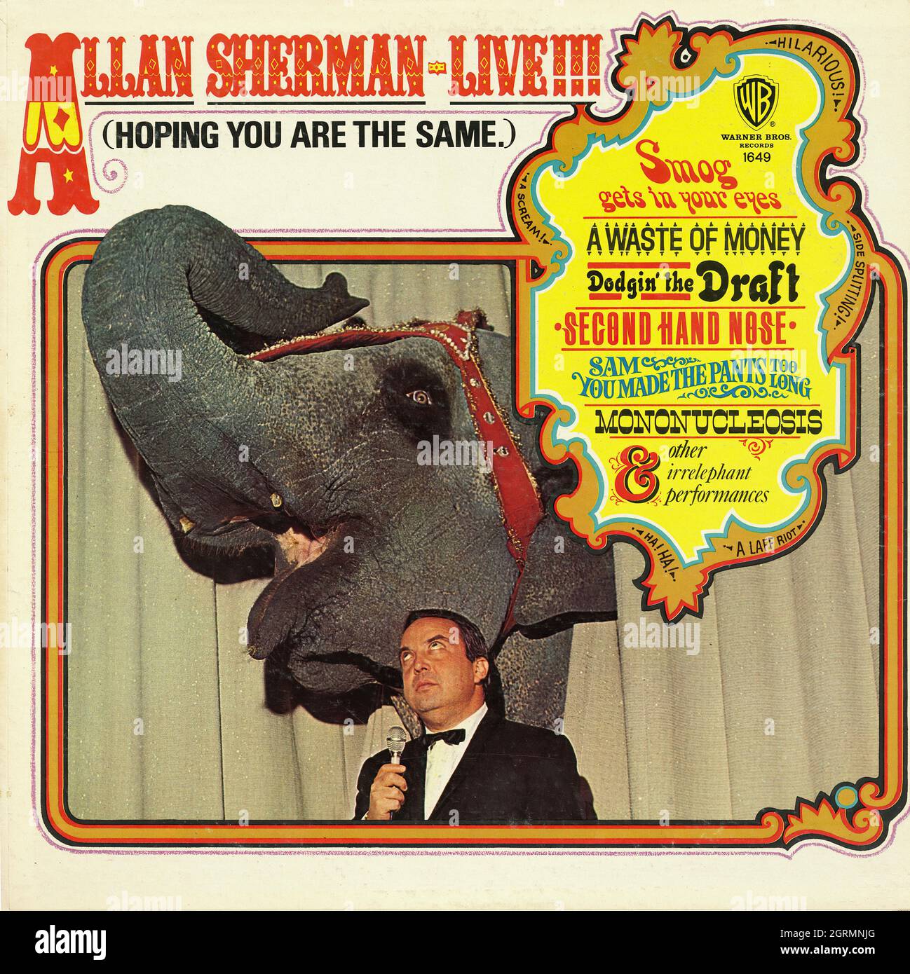 Allan Sherman Live!!! - Vintage American Comedy Vinyl Album Stock Photo ...