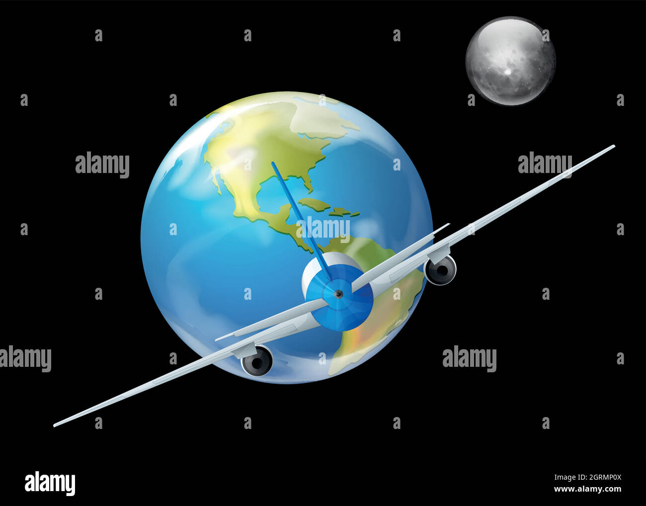 Earth and the plane Stock Vector Image & Art - Alamy