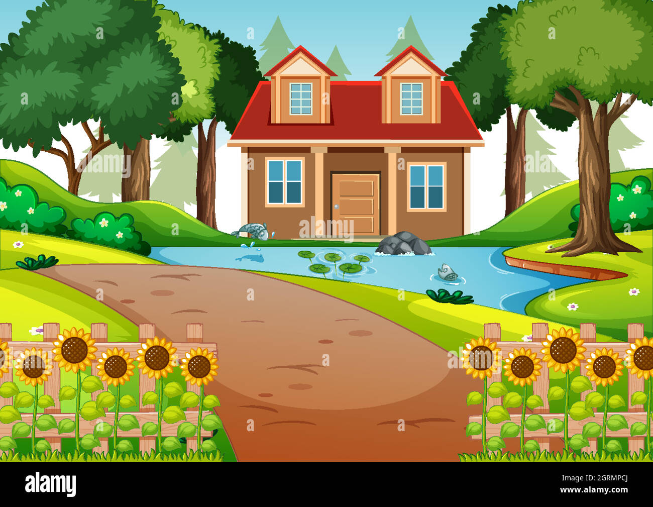 Outdoor house scene Stock Vector Images - Alamy