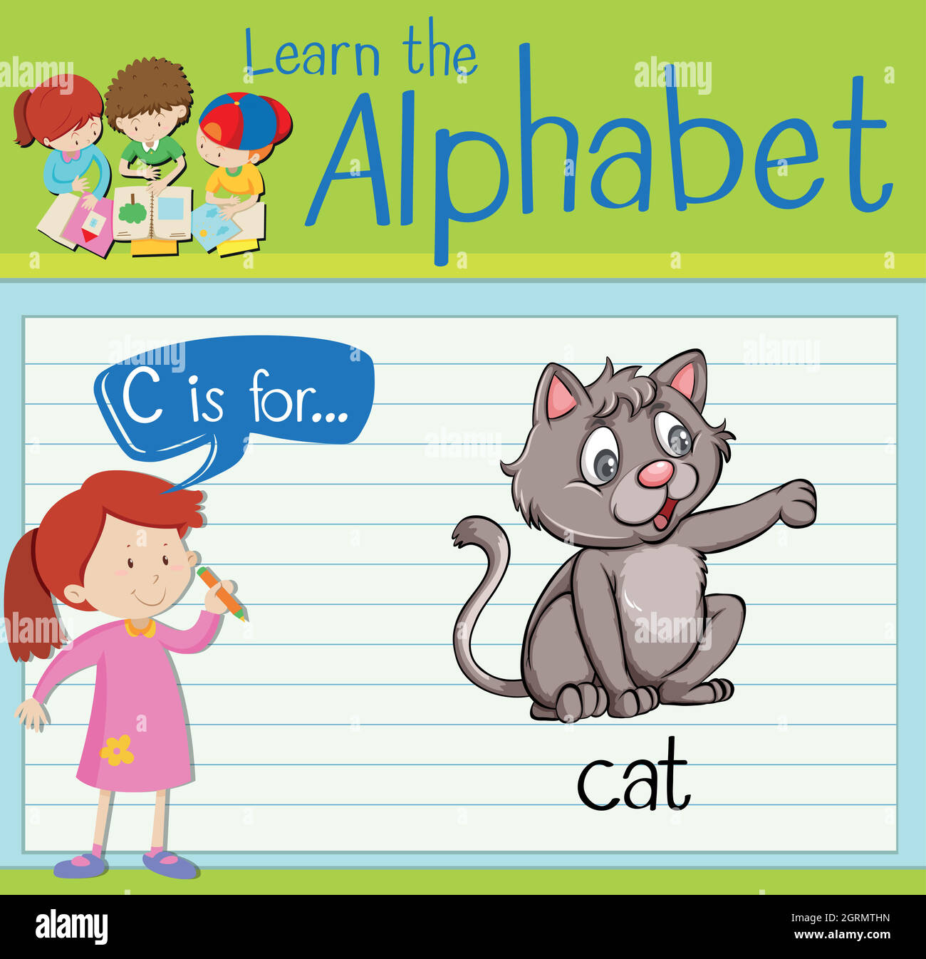 Flashcard letter C is for cat Stock Vector Image & Art - Alamy