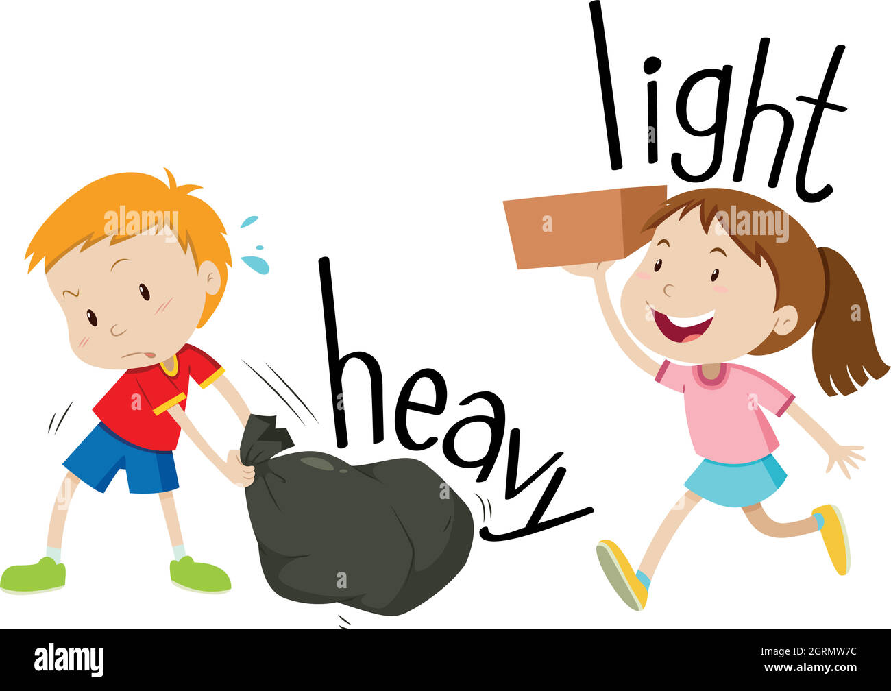 Opposite adjectives heavy and light Stock Vector Image & Art - Alamy