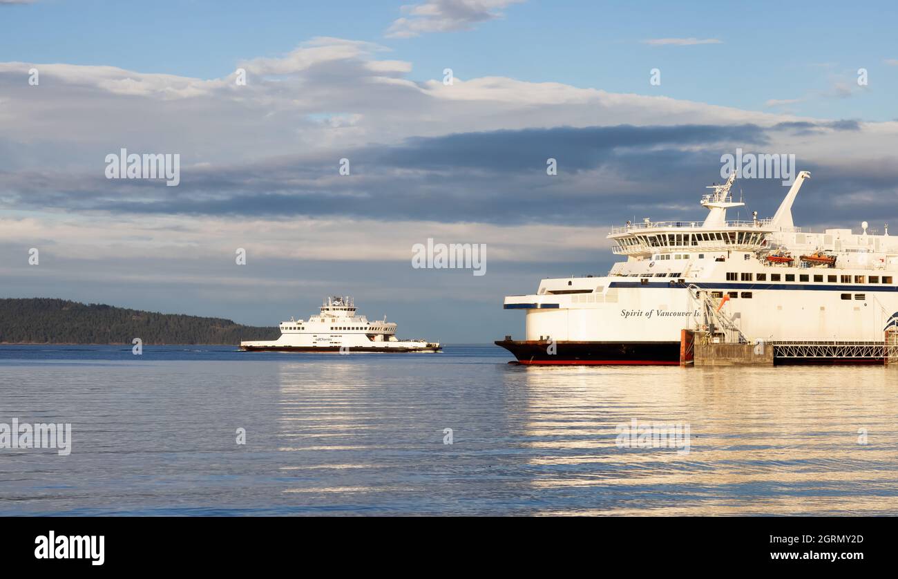 BC Ferries Boat near the Terminal in Swartz Bay Stock Photo - Alamy