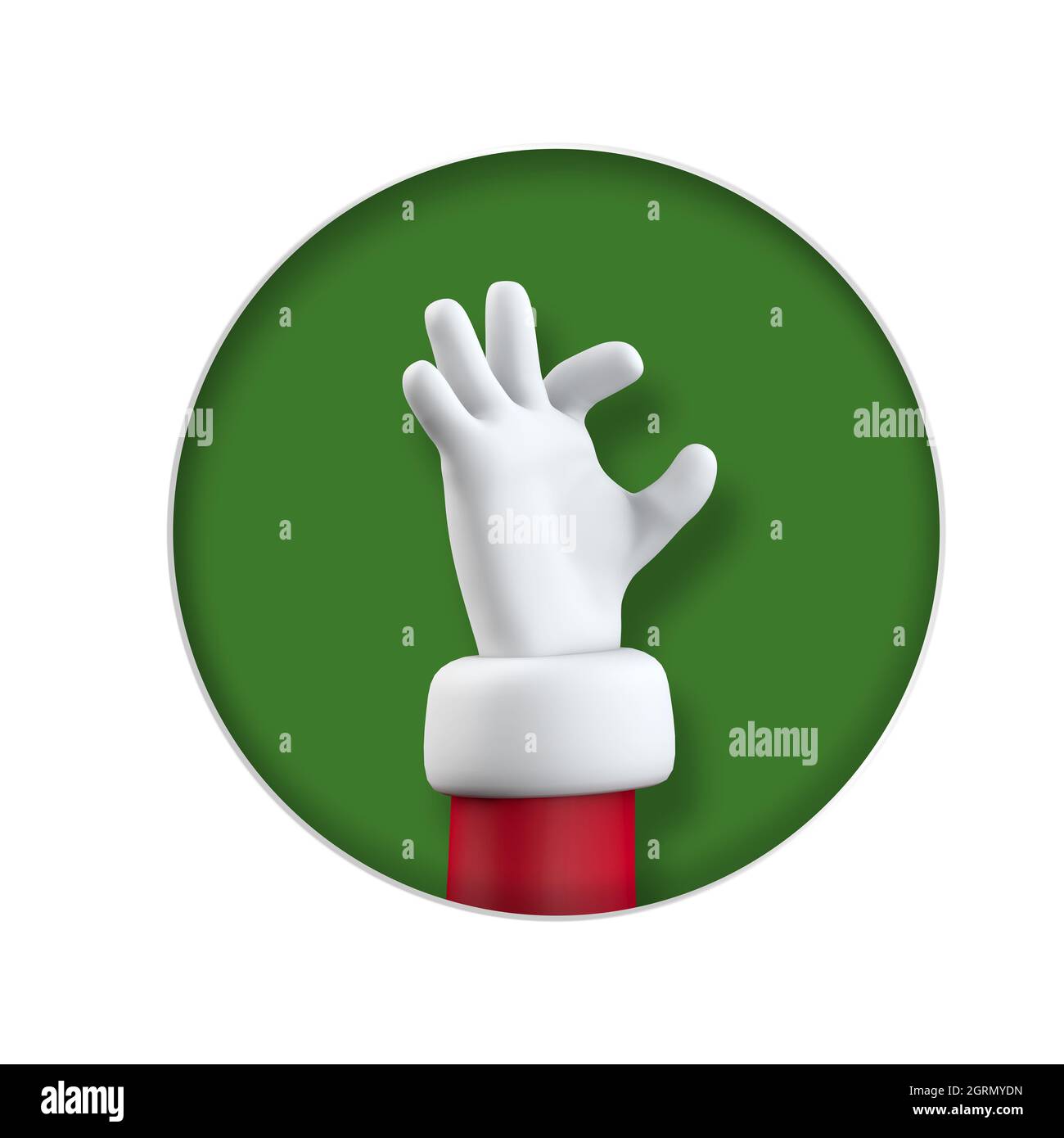 Santa Claus holding hand sign festive cartoon Christmas character arm ...