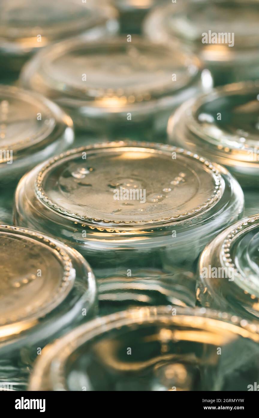 Empty Jars Lined up Ready for Use Stock Photo - Alamy
