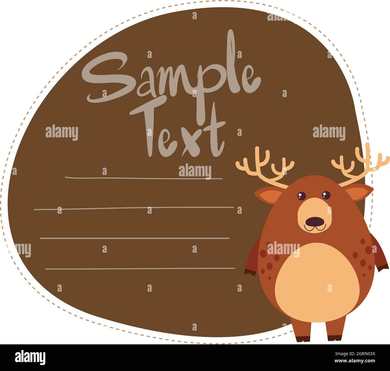Deer on note template Stock Vector Image & Art - Alamy