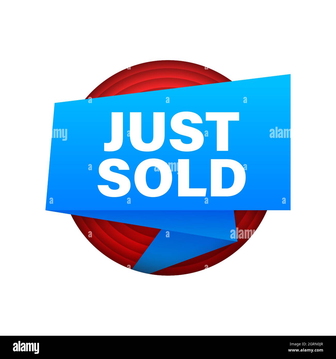 Blue label Just sold on white background. Vector illustration Stock ...