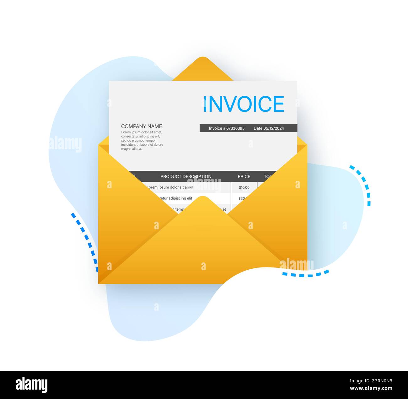 Invoice icon vector, email message received with bill document, flat ... Invoice icon vector, email message received with bill document, flat ...