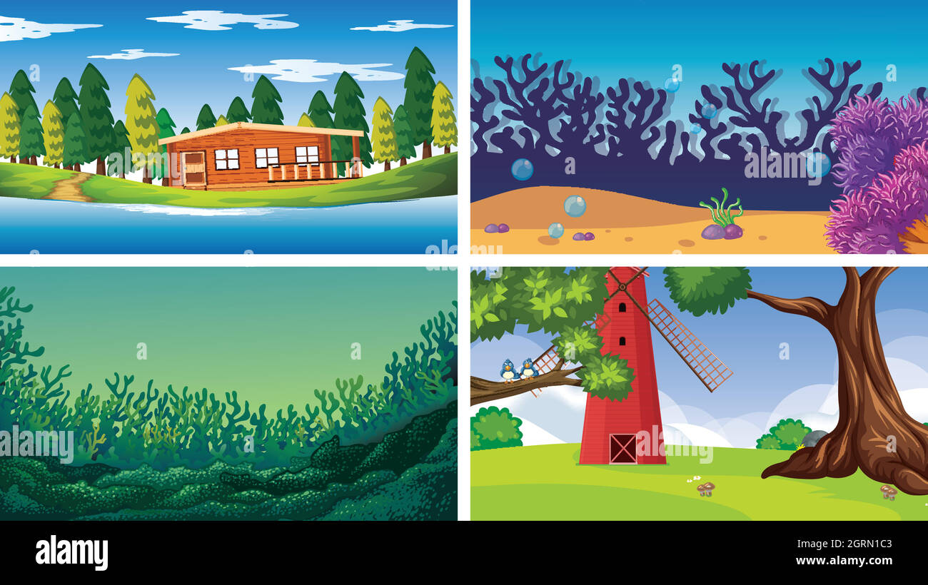 Set of scenes in nature setting Stock Vector Image & Art - Alamy