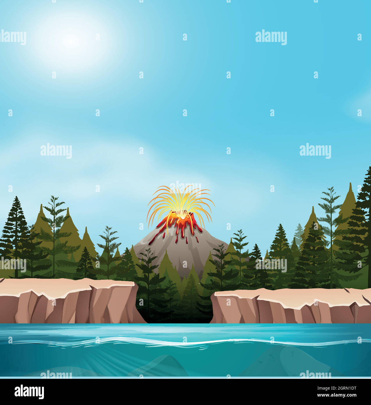 Volcano eruption water Stock Vector Images - Alamy