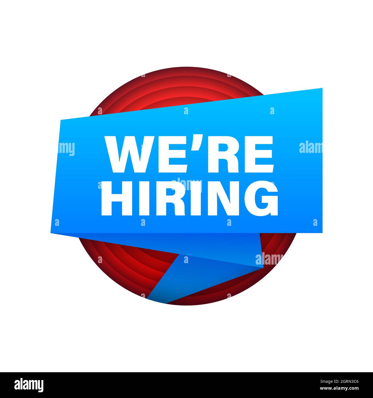 Ribbon banner with text we are hiring, poster in pop art style. Vector ...