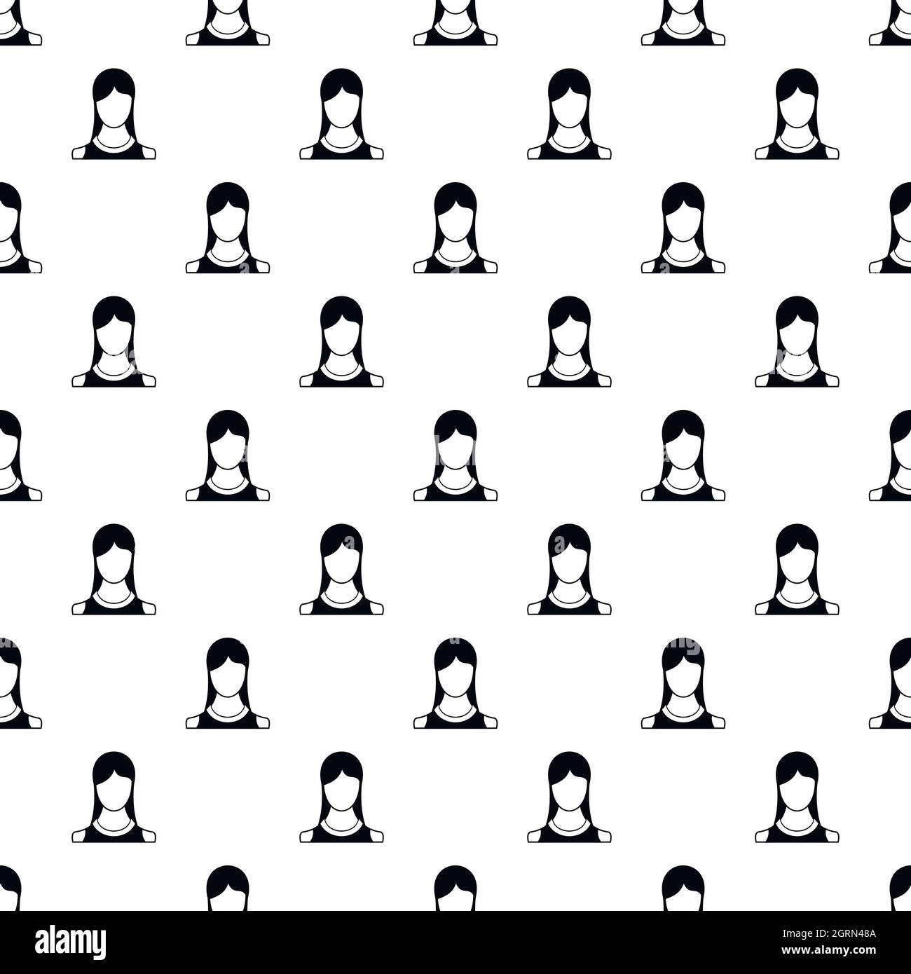 Girl avatar pattern, simple style Stock Vector Image & Art - Alamy