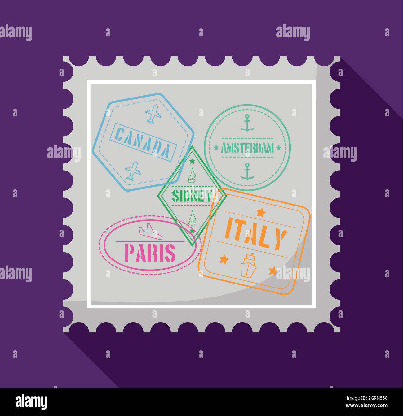 Canada mail stamps Stock Vector Images - Alamy
