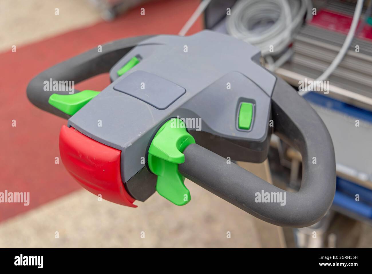 Electric Pallet Jack Forklift Handle Buttons Commands Stock Photo - Alamy