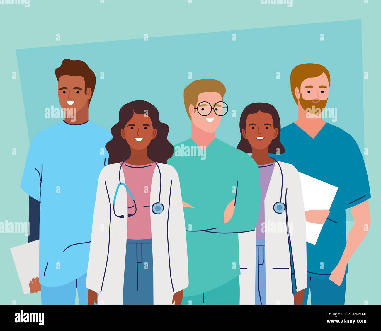 five medical staff characters Stock Vector Image & Art - Alamy