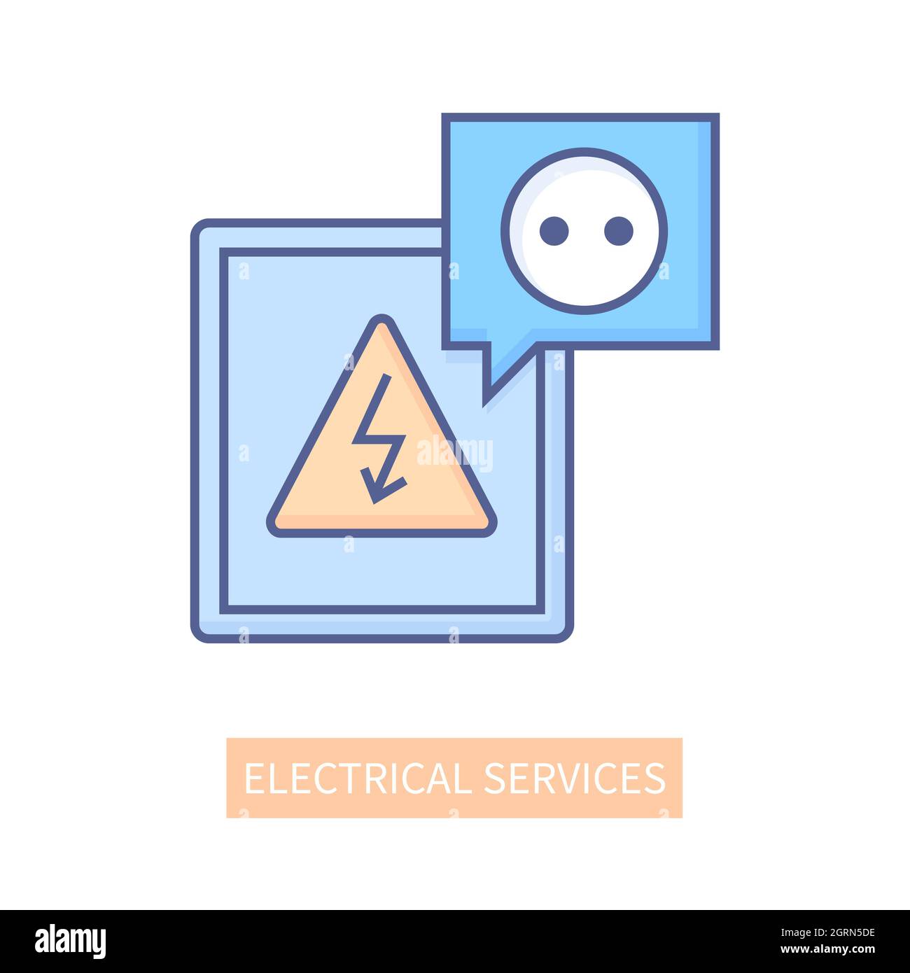 Electrical services - modern line design style icon on white background ...