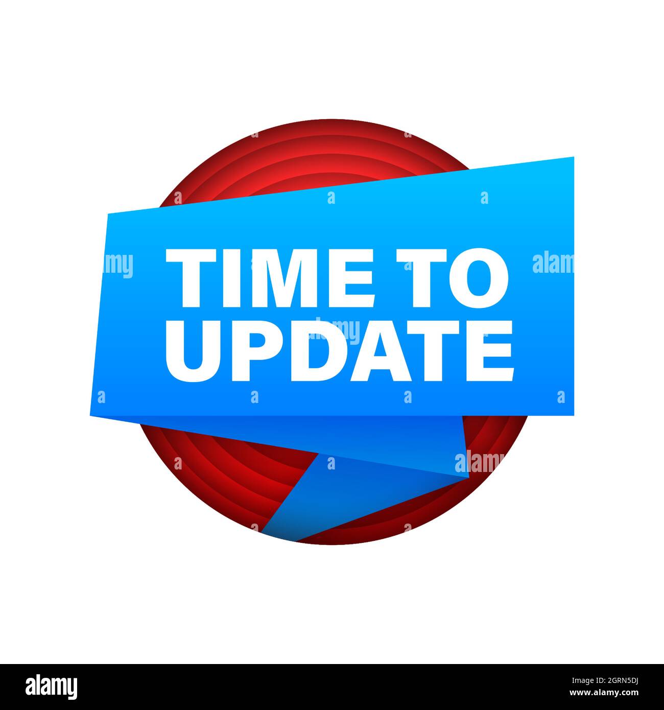 System software update or upgrade ribbon. Banner new update. Time to ...