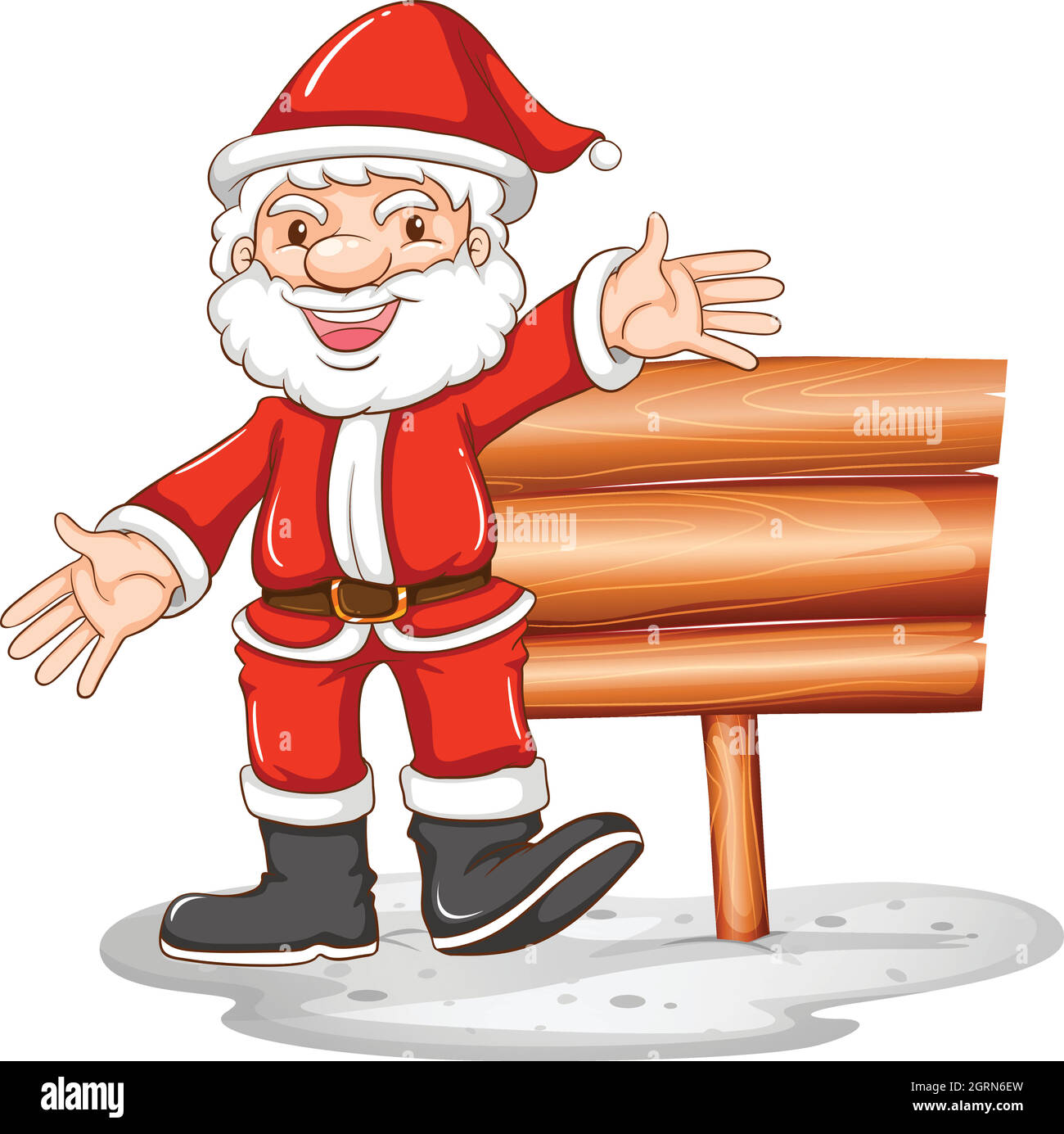 Santa Claus and wooden sign Stock Vector Image & Art - Alamy
