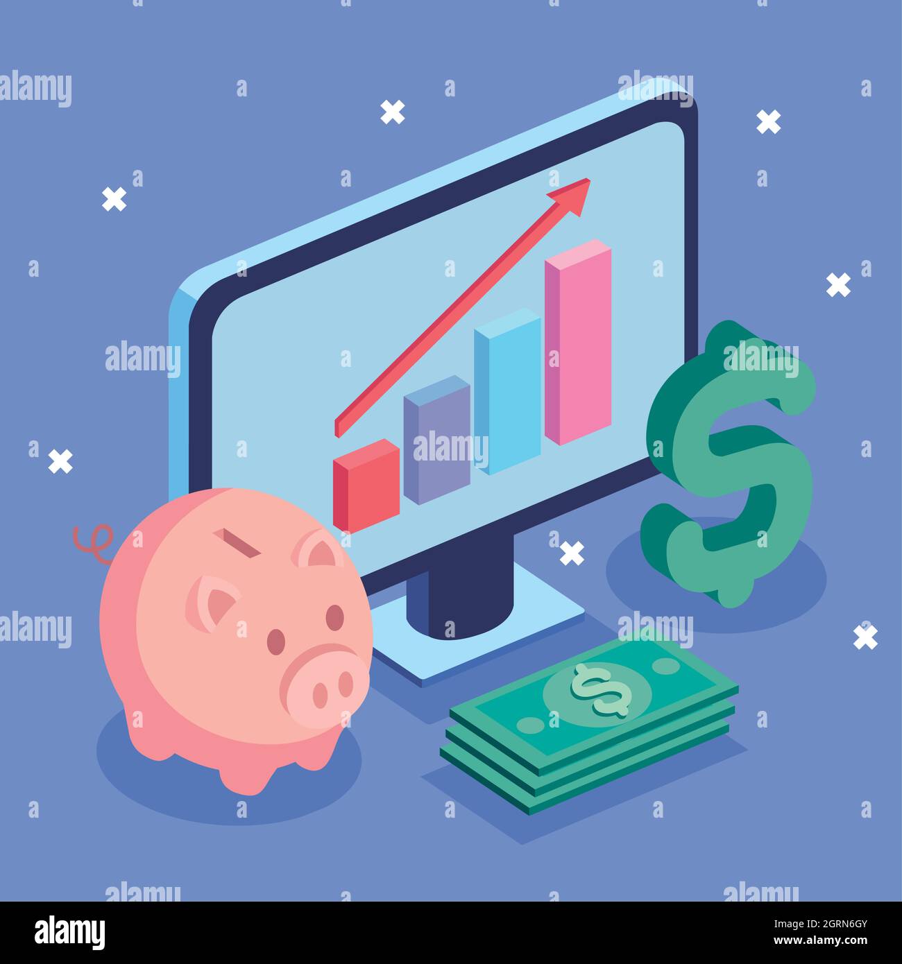 desktop and money icons Stock Vector Image & Art - Alamy
