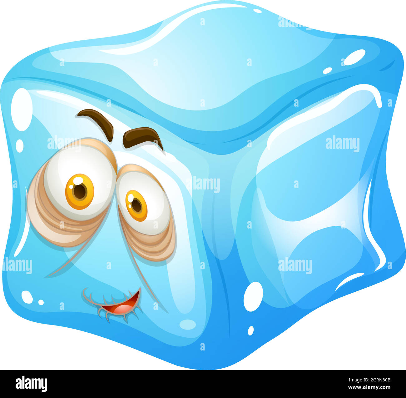 Ice cube with sleepy face Stock Vector Image & Art - Alamy