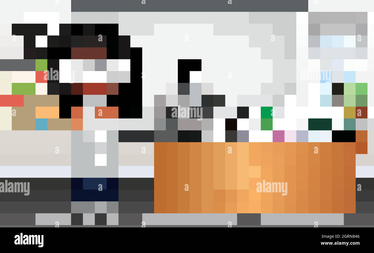 Female pupil in school Stock Vector Images - Alamy