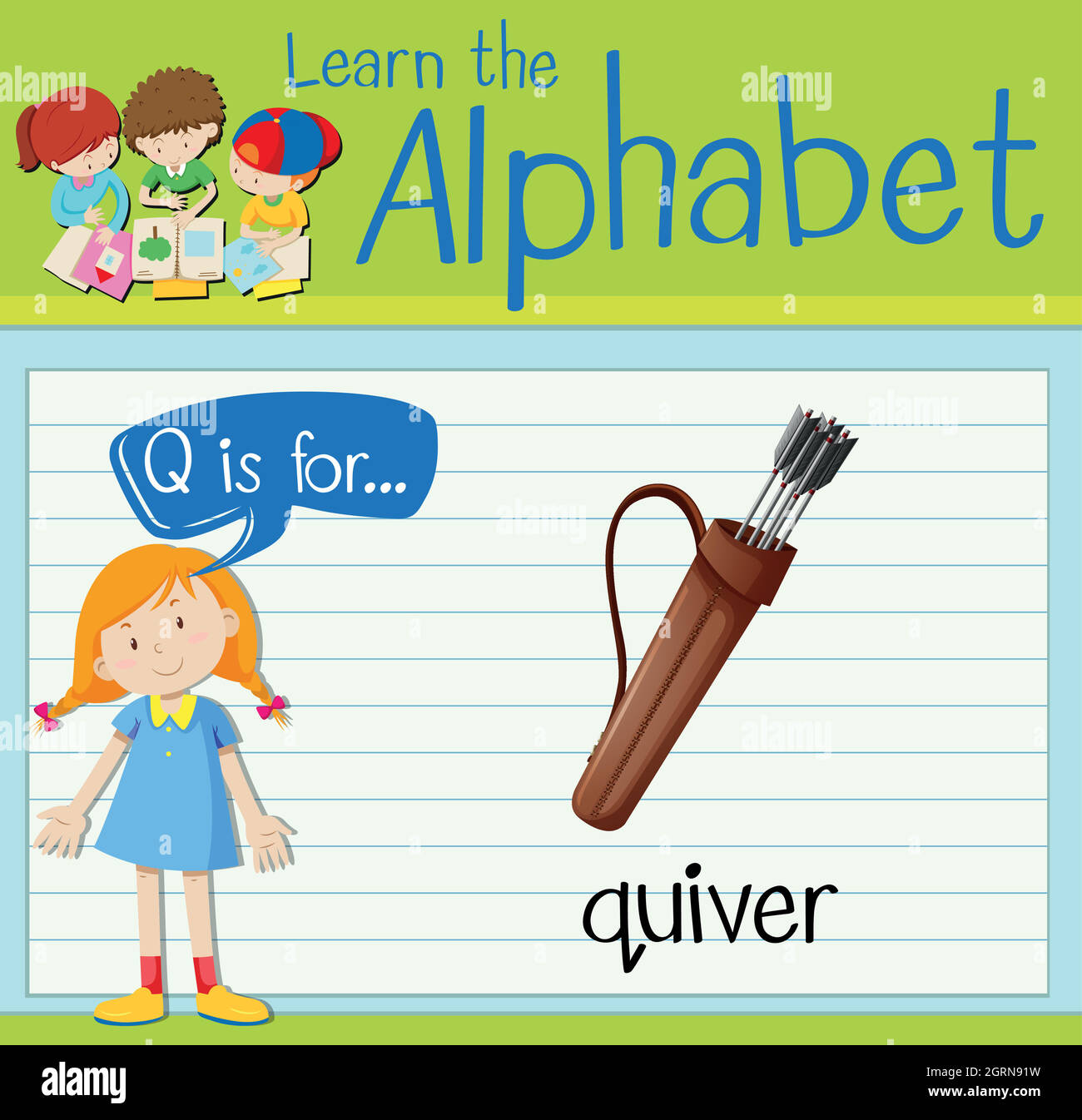 Flashcard letter Q is for quiver Stock Vector Image & Art - Alamy