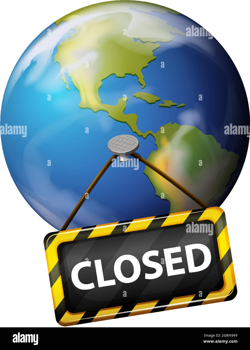 Poster design for coronavirus theme with world being closed Stock ...