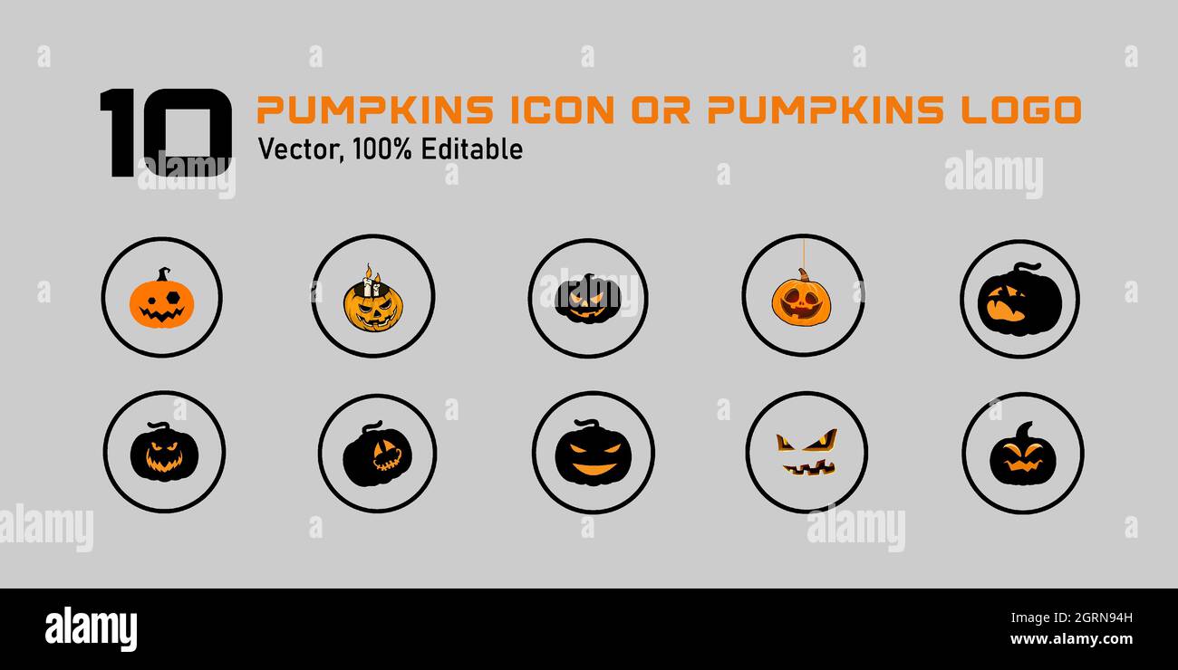collection pumpkin logo or pumpkin icon for for halloween, Halloween ...