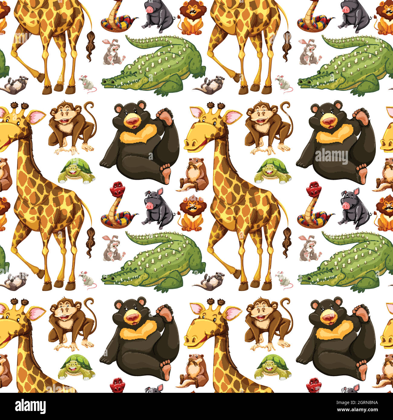 Wild animals pattern background hi-res stock photography and images - Alamy