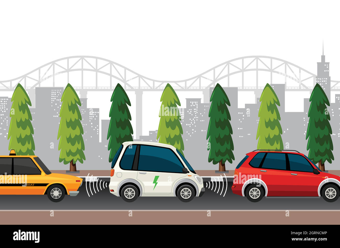 Electric car parking scene Stock Vector Image & Art - Alamy