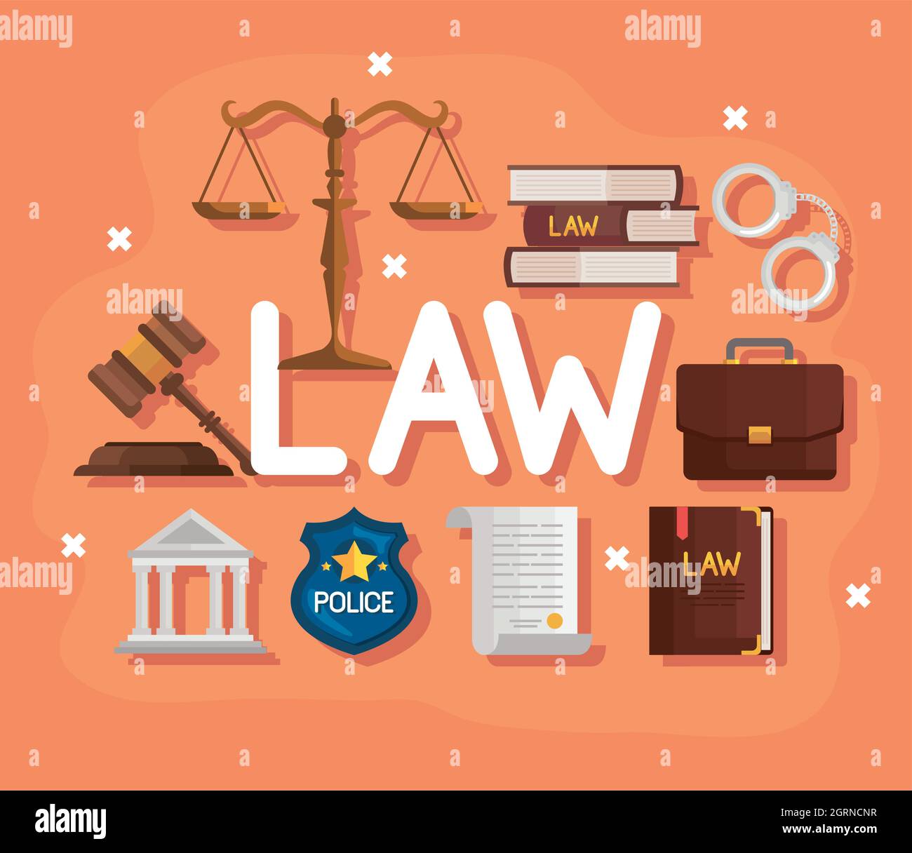 law word with justice icons Stock Vector Image & Art - Alamy
